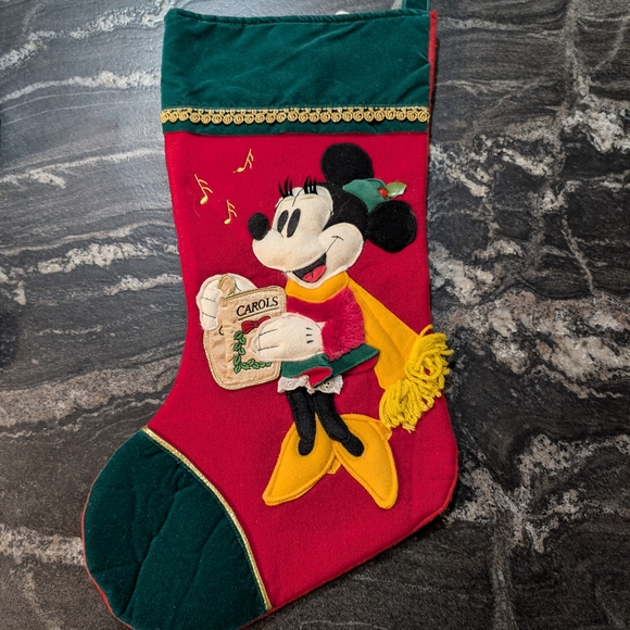 Disney | Holiday | Disney Festive Minnie Mouse Stocking Red And Green ...